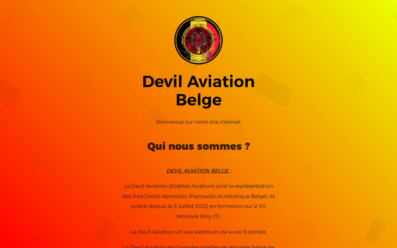 Devil Aviation Belge 's website